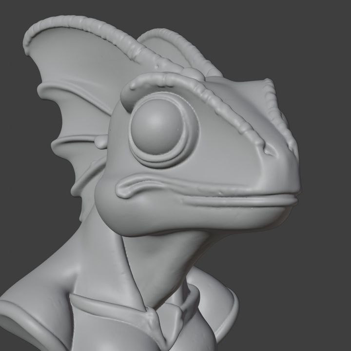3D Printable Chameleon Head Bust 3D STL Printable - 3D Model STL by Ahmed